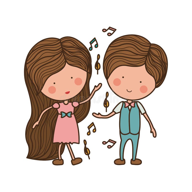 Couple Dancing with Musical Notes Stock Vector - Illustration of girl ...
