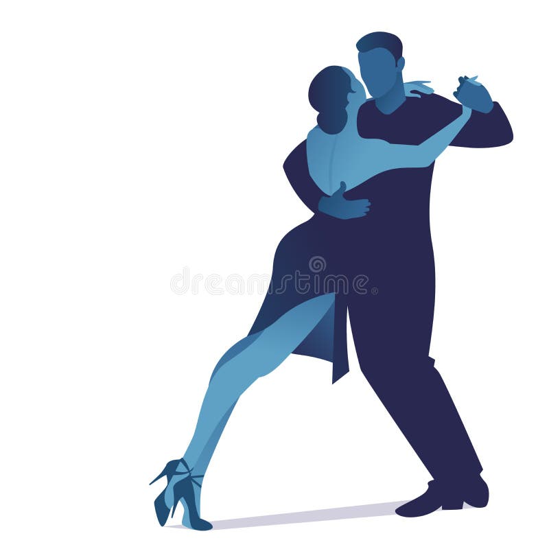 Tango Dance Isolated Design Of Young Couple Dancing Tango Stock