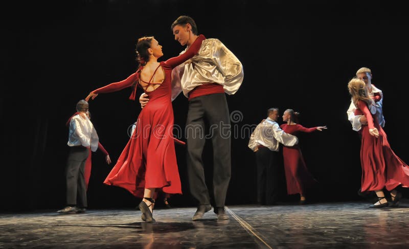 Couple Dancing On The Stage Editorial Stock Photo - Image of dress ...