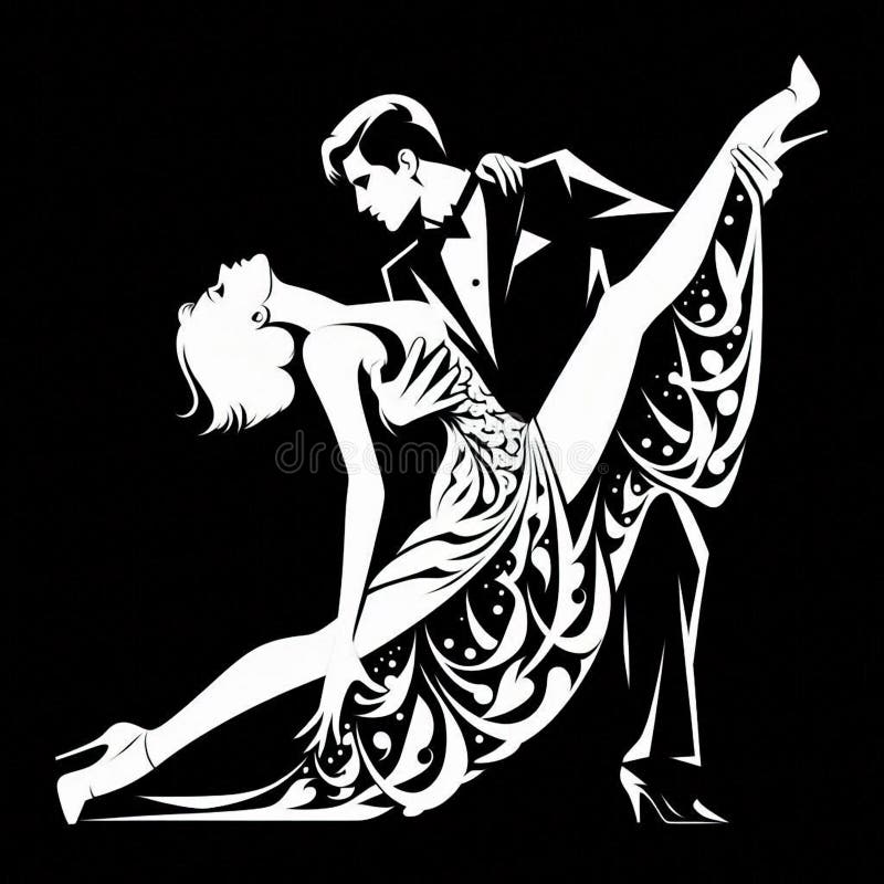 Couple Dancing Tango Graceful Movement and Elegance in Passionate Suit ...