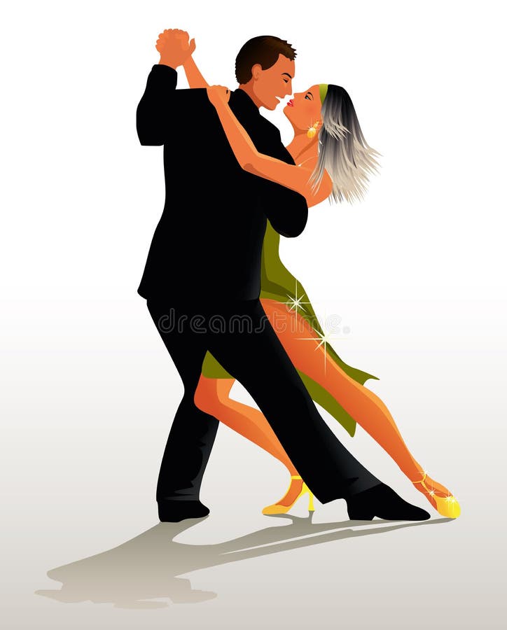 Couple Dancing Tango - Vector Illustration Stock Vector - Illustration ...