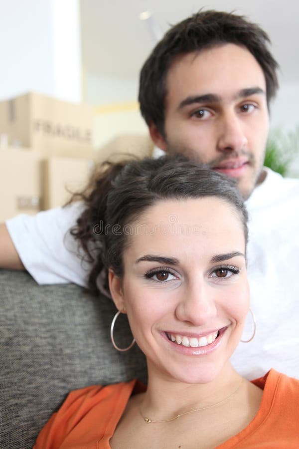 Couple on day of move stock photo. Image of flat, flatshare - 23859308