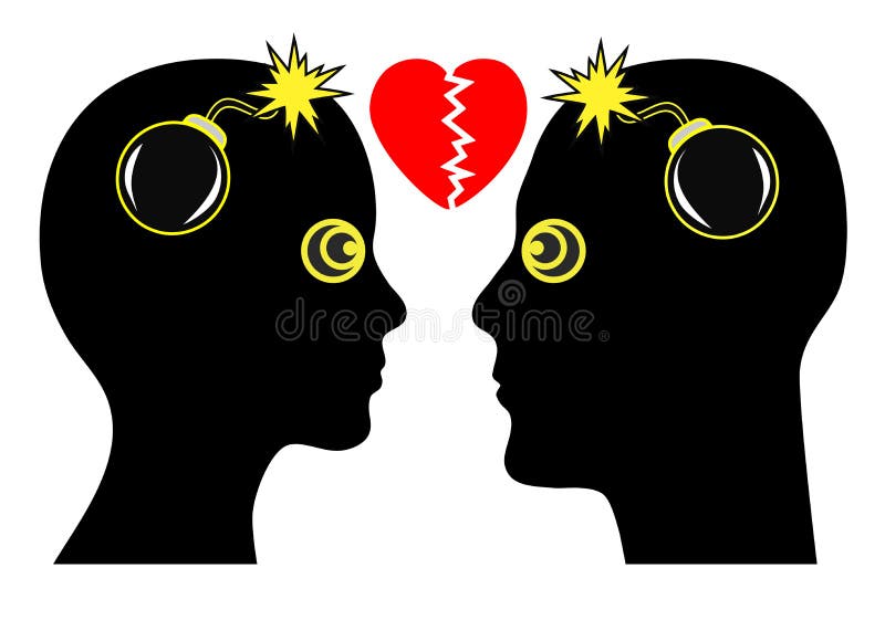 Couple Destroying Their Relationship Stock Illustration - Illustration ...