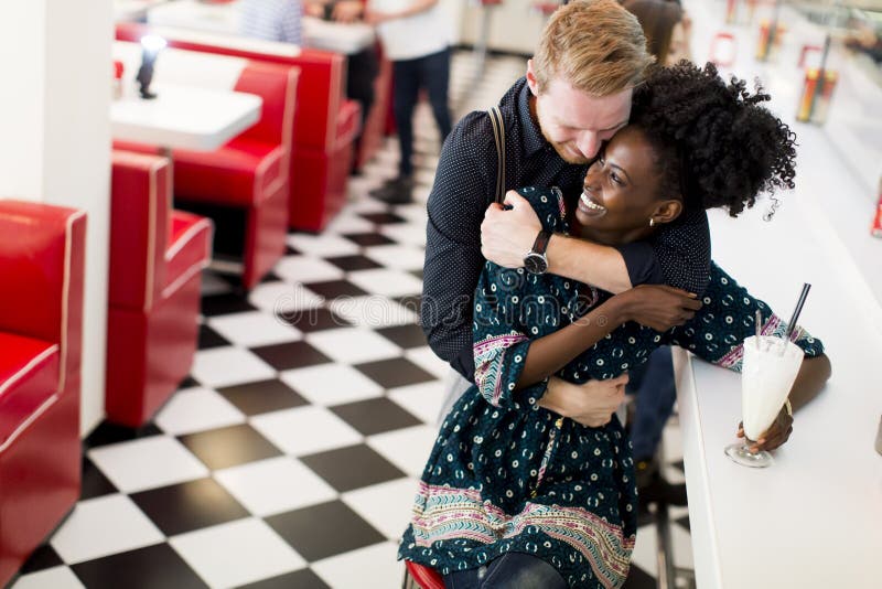 Couple in the diner stock photo. Image of smile, girlfriend - 70565938