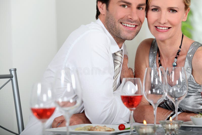 Couple dining stock image. Image of fair, sitting, home - 22064835