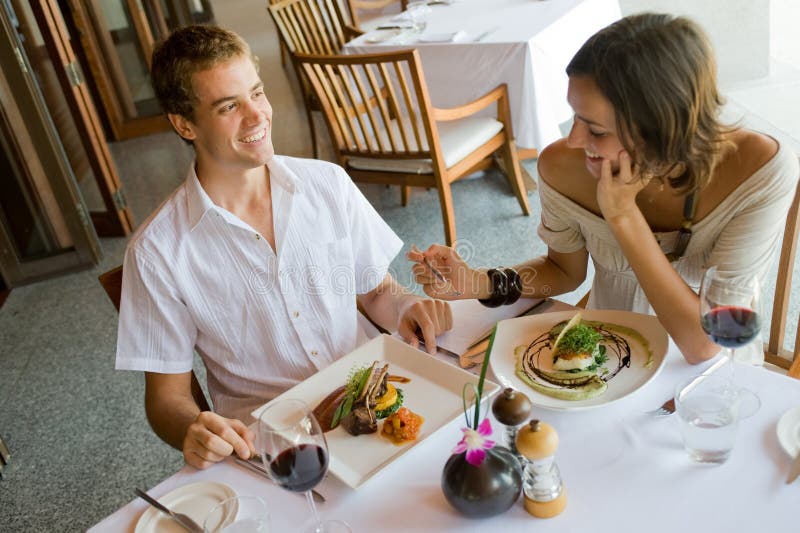 Couple Dining stock photo. Image of food, dining, lunch - 4560218