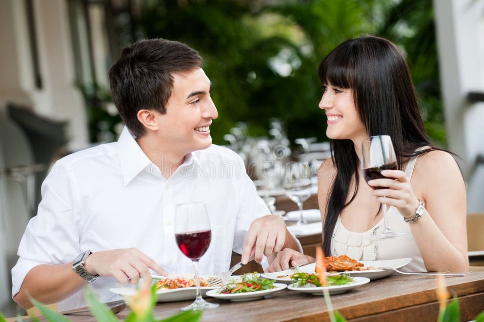 Couple Dining Together stock image. Image of alfresco - 10094955