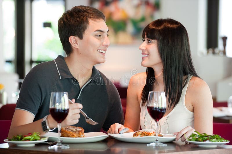 Couple Dining Together stock image. Image of alfresco - 10094955