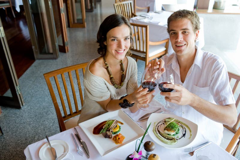 Couple at Dinner stock photo. Image of culinary, adults - 4986942