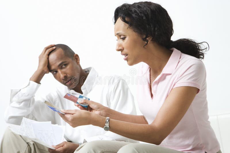 Couple discussing finance stock image. Image of adult - 4580549