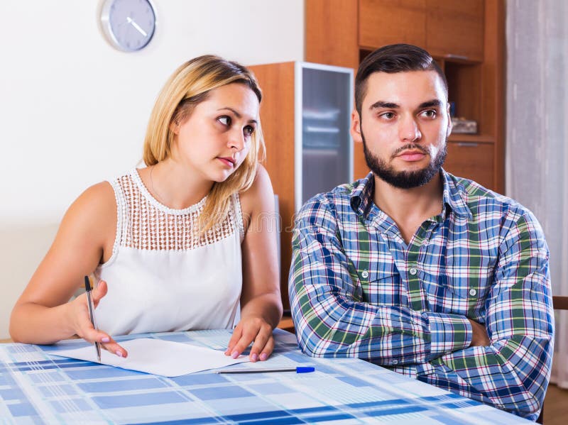 Couple Discussing Serious Financial Situation Stock Photo - Image of ...