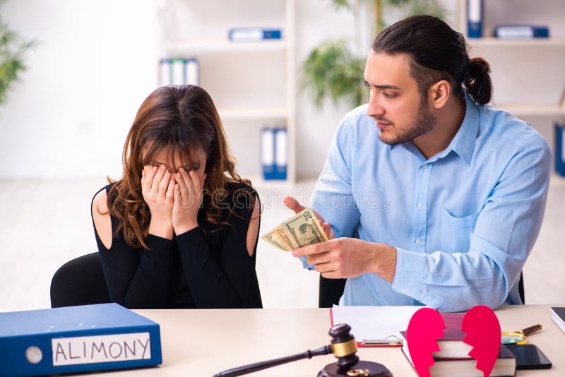 Young Couple Divorcing in Alimony Concept Stock Image - Image of child ...