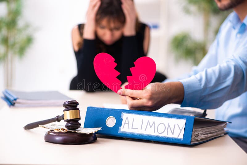 Young Couple Divorcing in Alimony Concept Stock Image - Image of ...