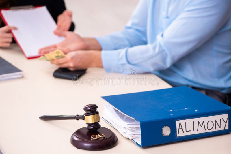 Young Couple Divorcing in Alimony Concept Stock Image - Image of ...