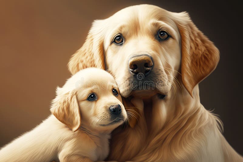 Couple of Dogs that are Sitting Next To Each Other on Table. Generative ...