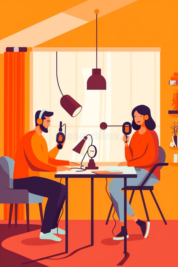 Two People Doing Podcast Stock Illustrations – 9 Two People Doing ...