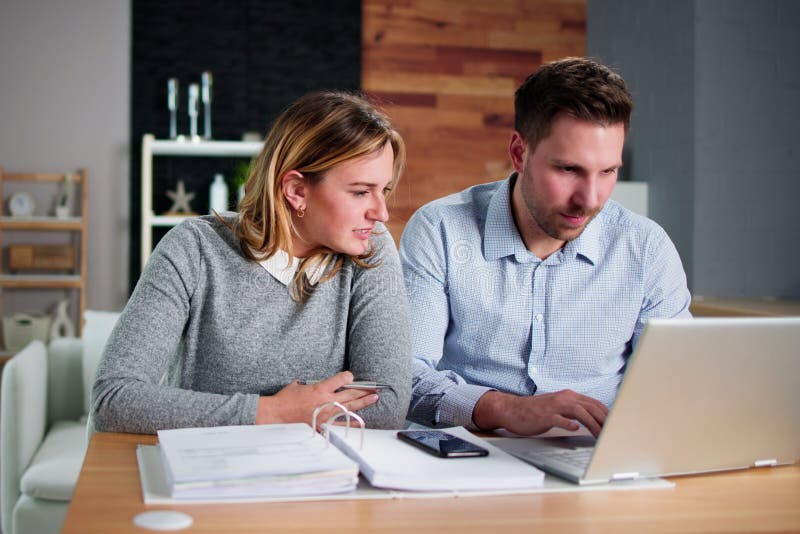 Couple Doing Taxes and Family Budget Stock Photo - Image of calculate ...