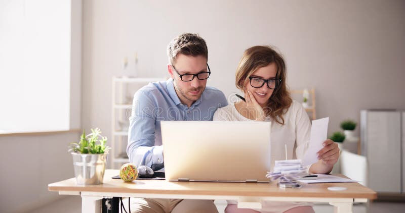 Couple Doing Taxes and Family Budget Stock Photo - Image of business ...