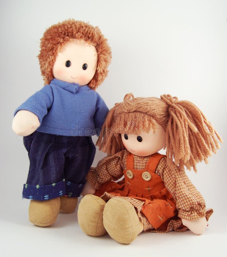 Rag Doll Fabric Sit Isolated Stock Image - Image of smiling, fabric ...