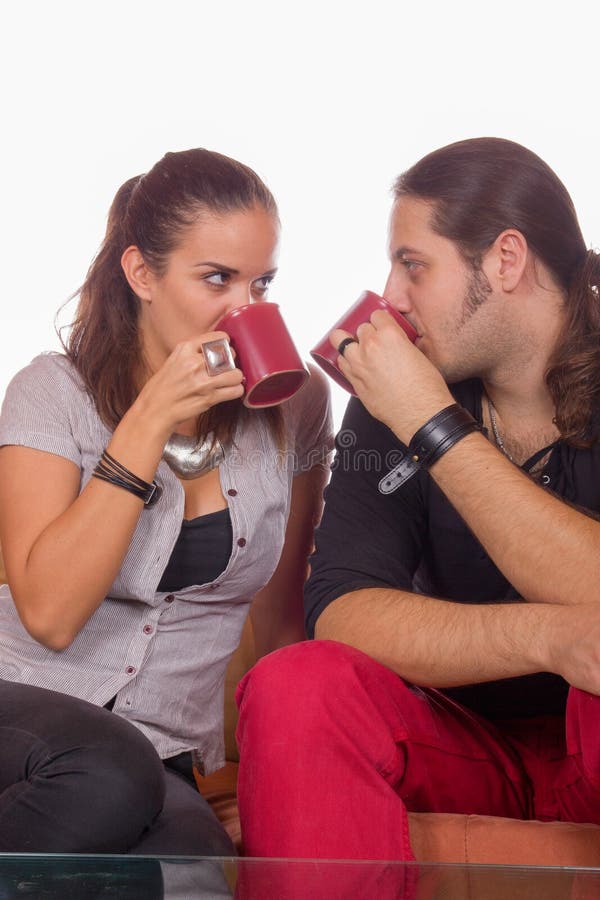 Couple drinking coffee stock photo. Image of family, happy - 36398878