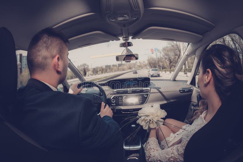 Couple is Driving in the Car Stock Photo - Image of businesswoman, girl ...