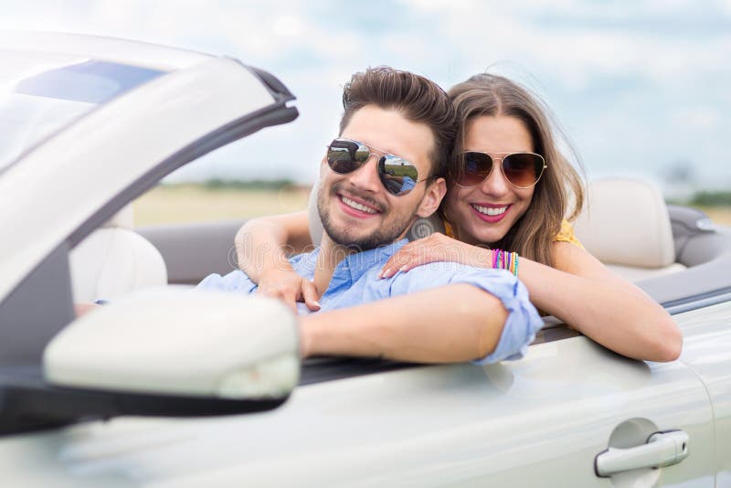 Couple Driving in Convertible Stock Photo - Image of journey, cool ...