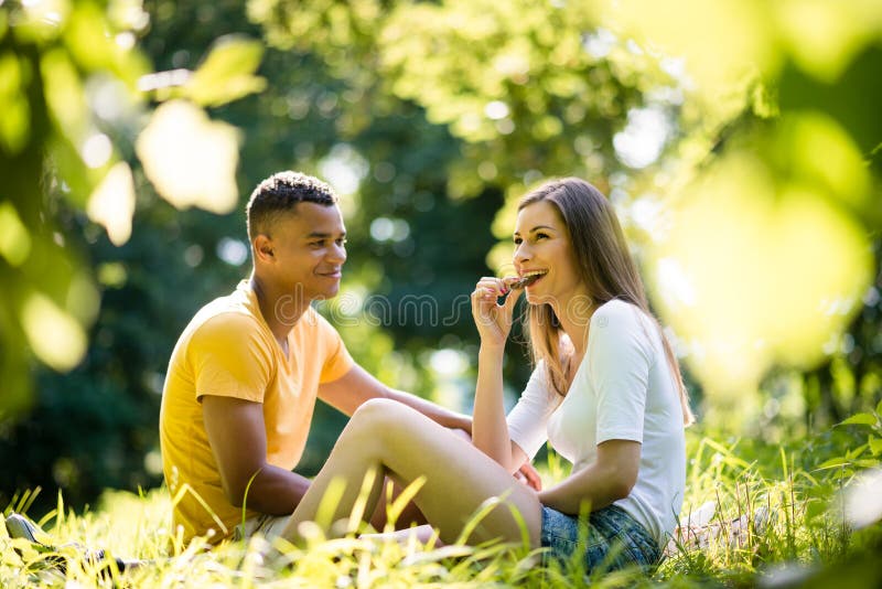 Sweet Love - Eating Chocolate Together Stock Photo - Image of person ...