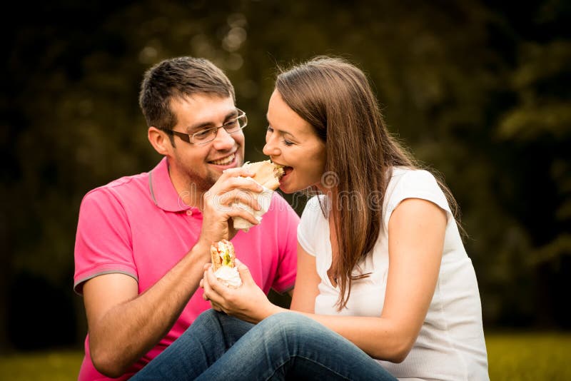 Couple Eating Chocolate Together Stock Photo - Image of feed, mouth ...