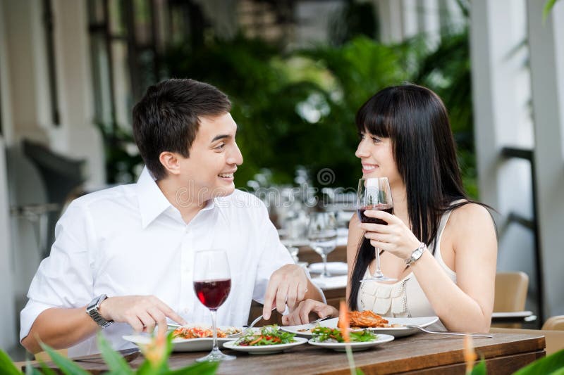 Couple Eating Outdoors stock image. Image of alfresco - 11730607