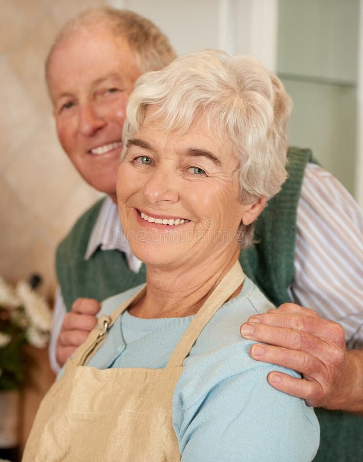 Couple Elderly And Portrait With Smile In Home For Love Bonding And