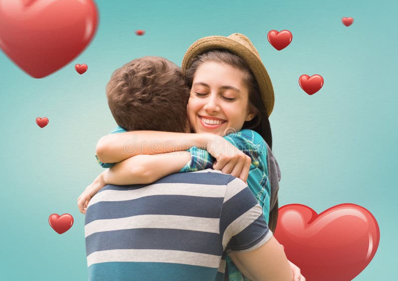 Couple Embracing Each Other Stock Image - Image of digitally, composite ...