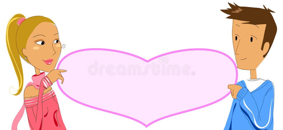 Couple with Empty Heart Label 2 Stock Vector - Illustration of empty ...