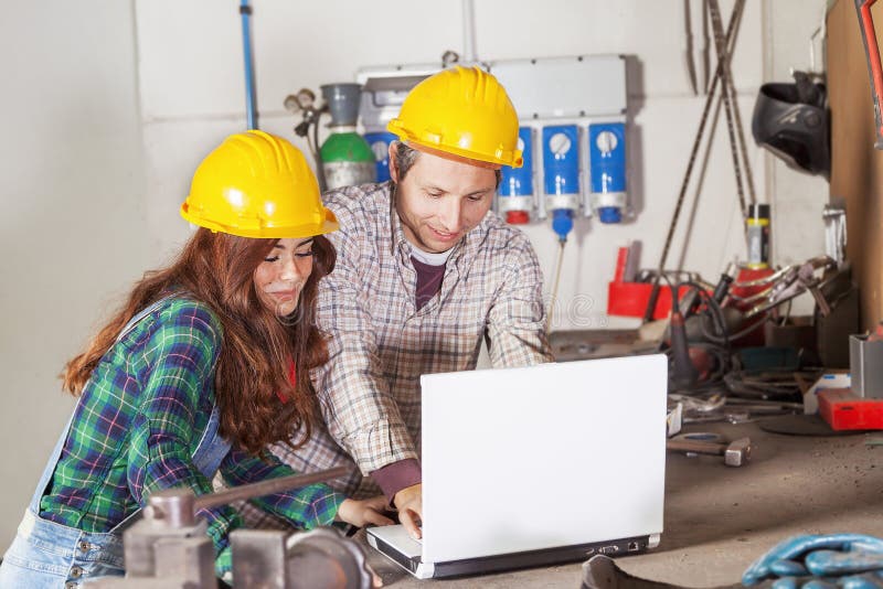 Couple of engineers stock photo. Image of construction - 110905314