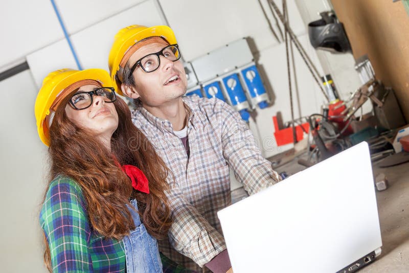 Couple of Engineers Having Fun Stock Photo - Image of manager, duty ...