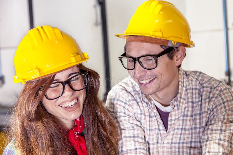 Couple of Engineers Having Fun Stock Photo - Image of manager, duty ...