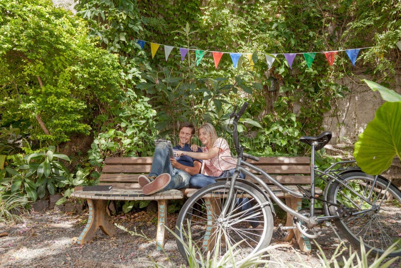 Couple enjoy the nature stock image. Image of nature - 64047625