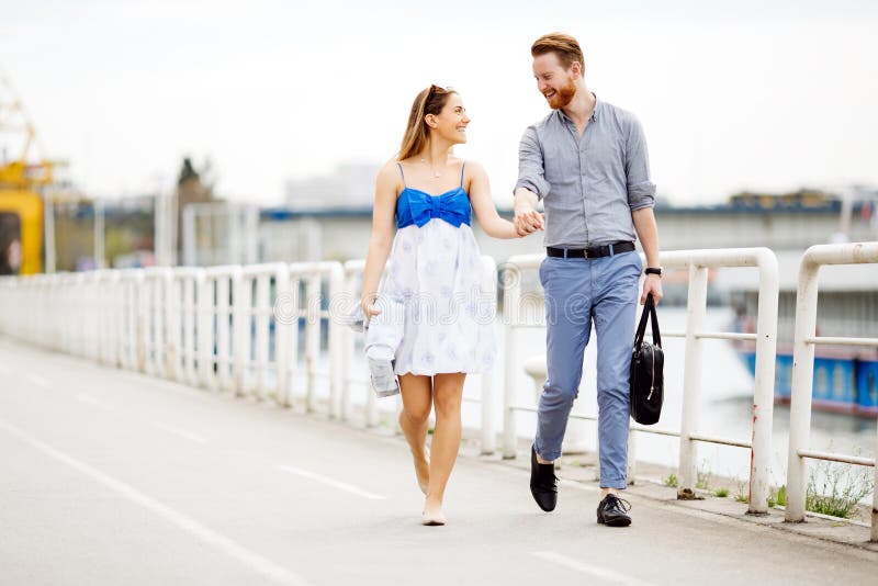 Couple enjoy walking stock image. Image of happy, lifestyle - 133545673