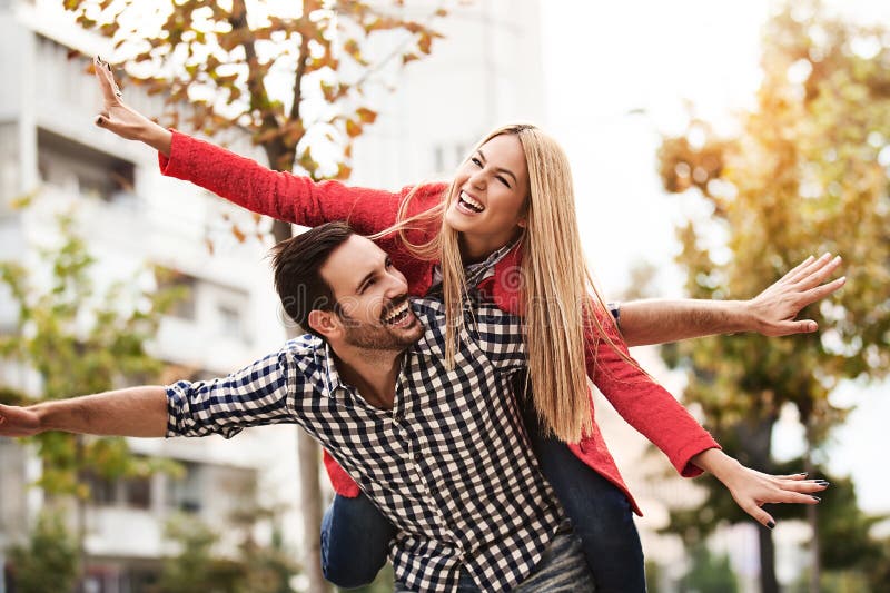 Couple enjoying outside stock image. Image of romantic - 78260171