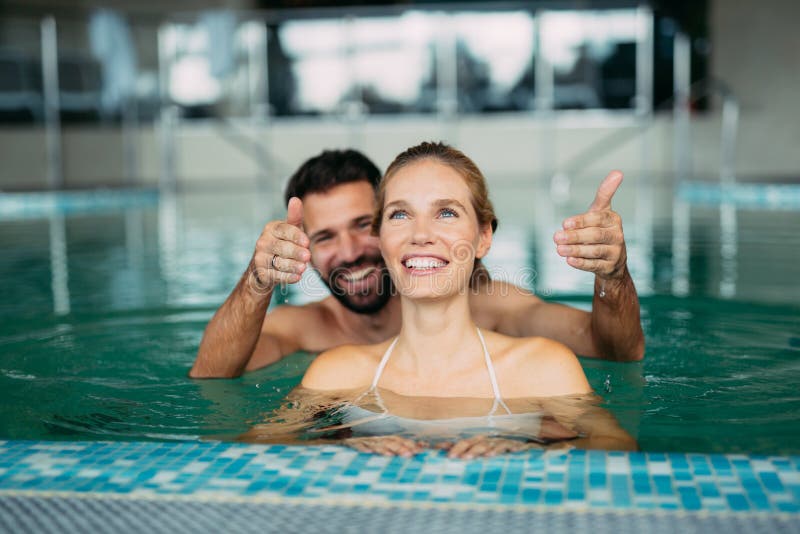 Couple Enjoying Spa Wellness Weekend Stock Image - Image of relaxed ...