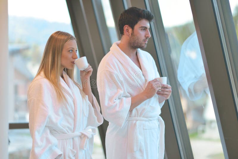 Couple Enjoying Wellness Weekend and Spa Stock Image - Image of looking ...