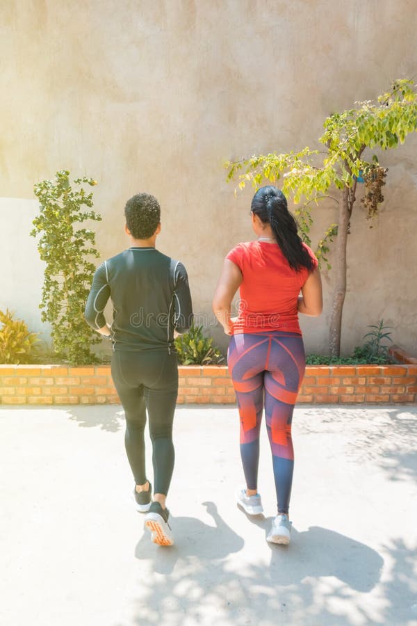 Couple Exercise Wearing Happiness Healthy Concept Stock Image - Image ...