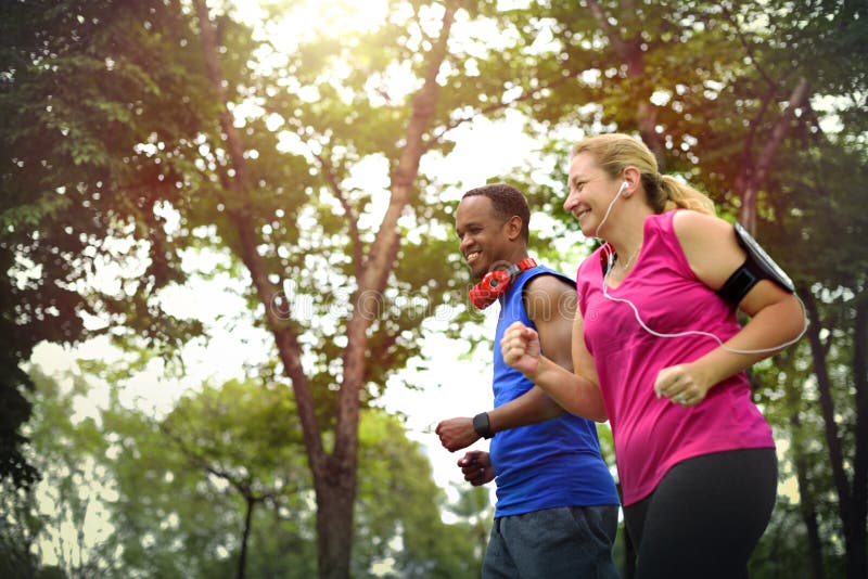 Couple Exercise Wearing Happiness Healthy Concept Stock Image - Image ...