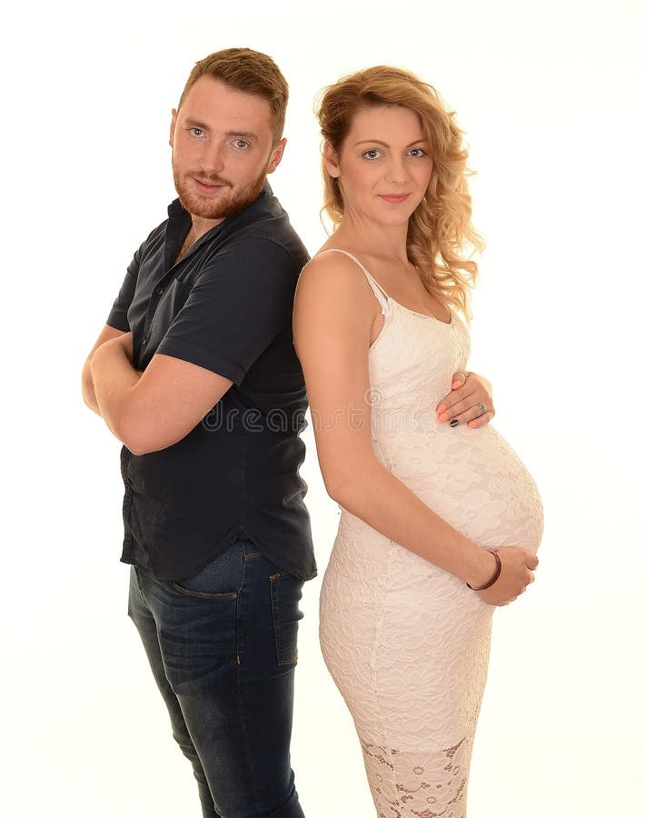 Couple Expecting Baby Portrait Stock Photo - Image of blonde, hair ...
