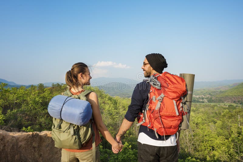 Couple Exploring Trip Holiday Concept Stock Photo - Image of forest ...