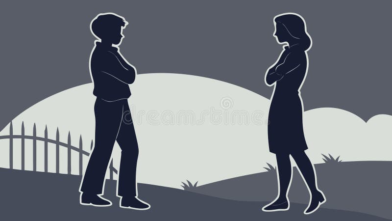 Couple Facing Away, Relationship Conflict or Separation, Vector Design ...