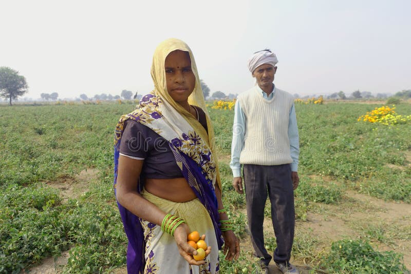 Couple of Farmers in Rajasthan, India Editorial Stock Image - Image of ...