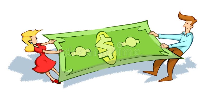 Couple Fighting Over Money stock vector. Illustration of separation ...