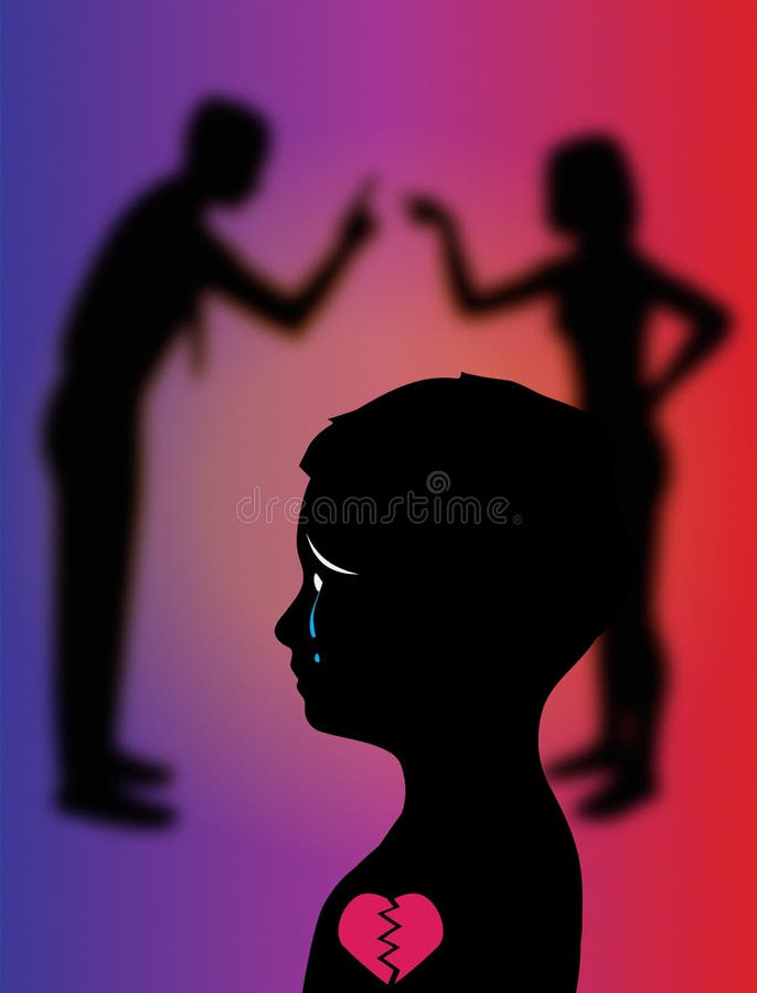 Couple Fighting Affects Kids Children Illustration Stock Illustration ...