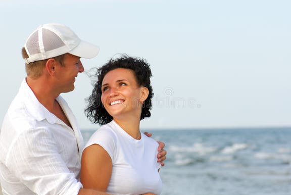 Couple flirting on beach stock image. Image of model, nature - 6246347