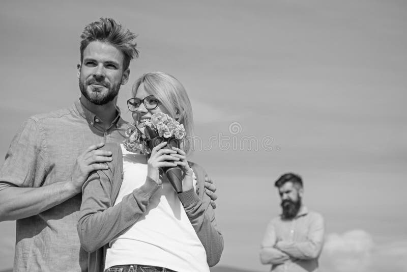 Couple With Flowers Bouquet Romantic Date New Love Ex Partner